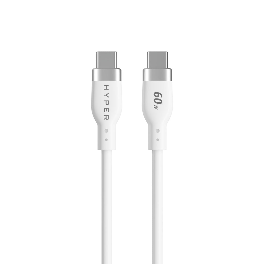 HyperJuice 60W Silicone USB-C to USB-C Cable (1.5M/5Ft) - White – Targus CA